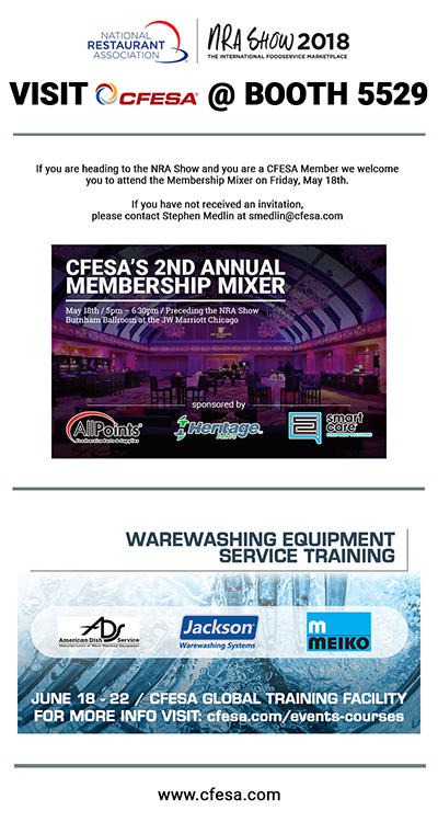 Notes From CFESA: NRA Mixer, Warewashing Training Class - Foodservice ...